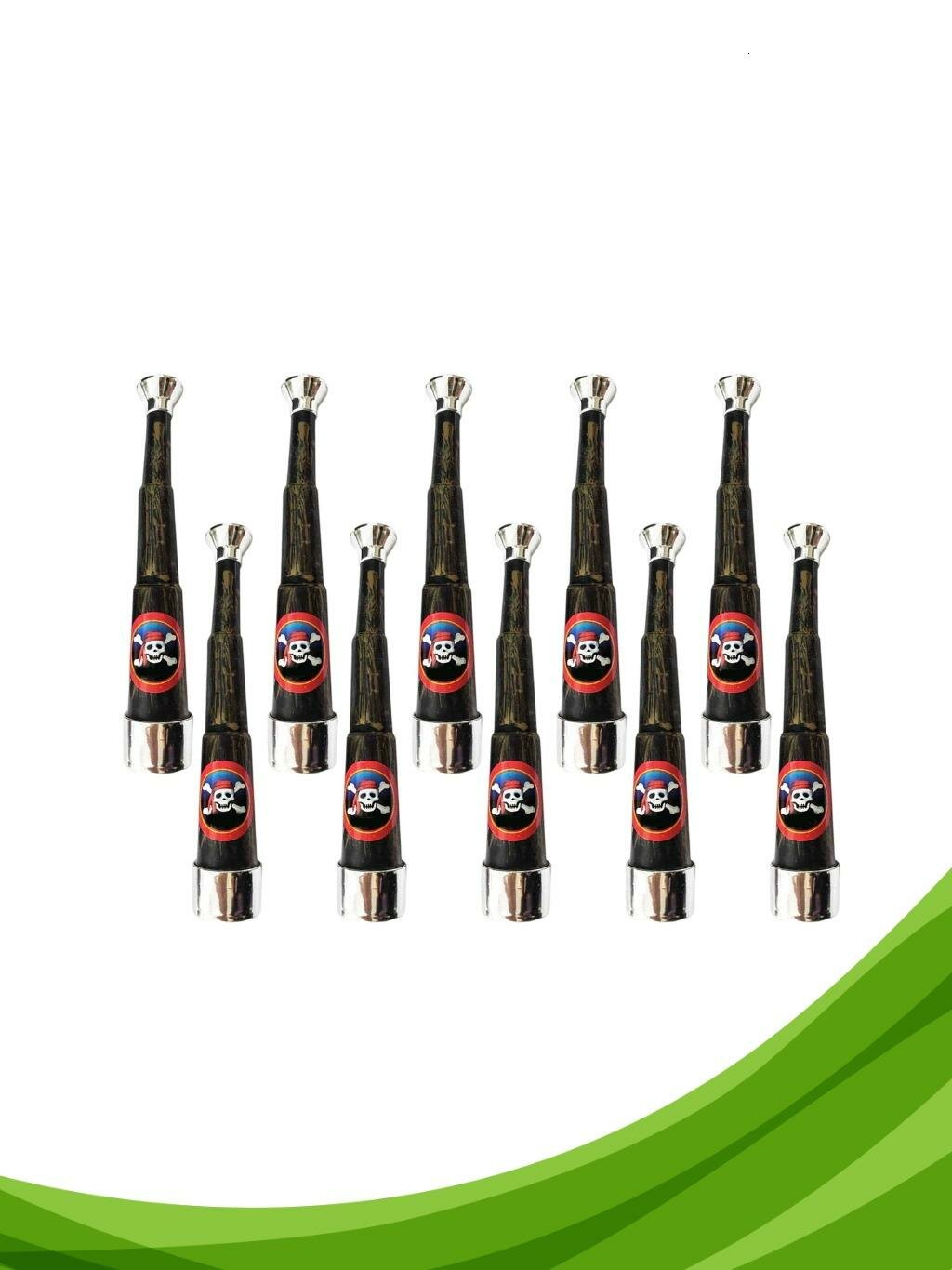 Детские пиратские подзорные трубы (10 шт.), посеребренная бронза