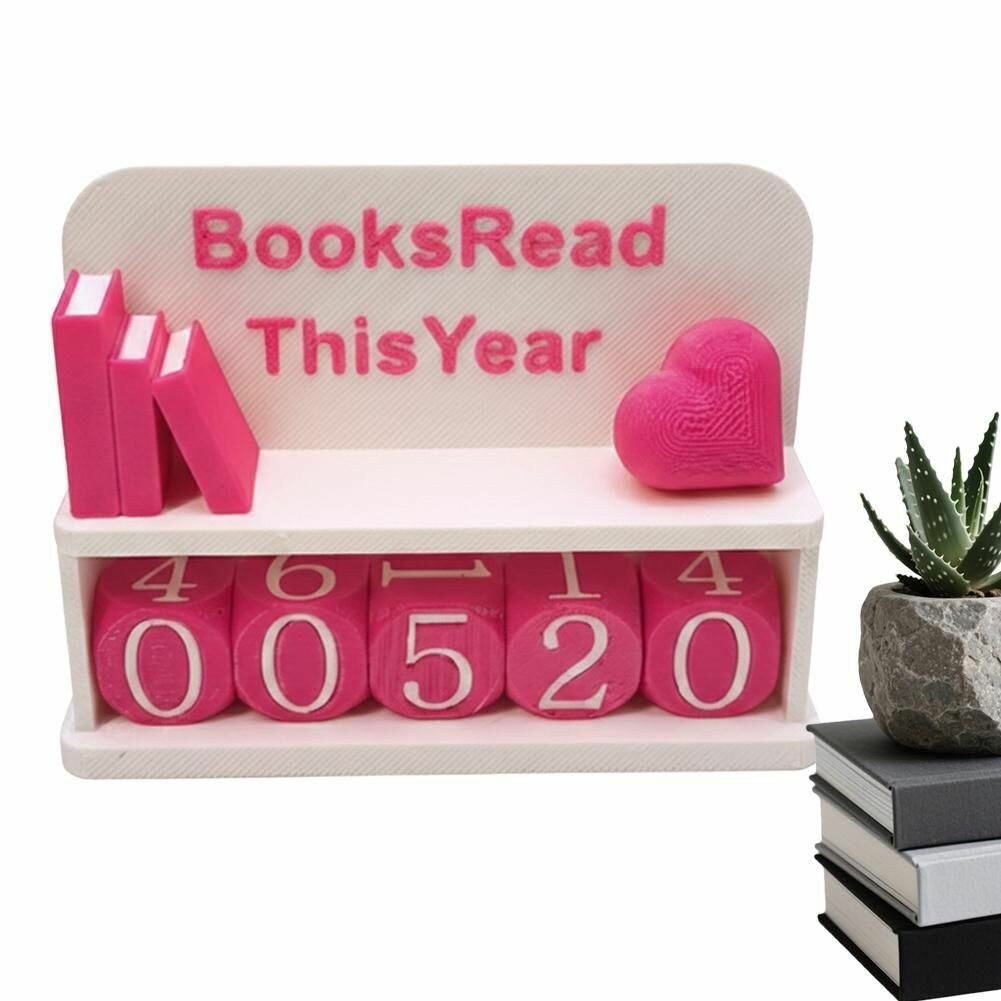 Трекер прочитанных книг, 3D-печать, с подвижными цифрами, декор для книжной полки, подарок читателю, учителю (несколько цветов)