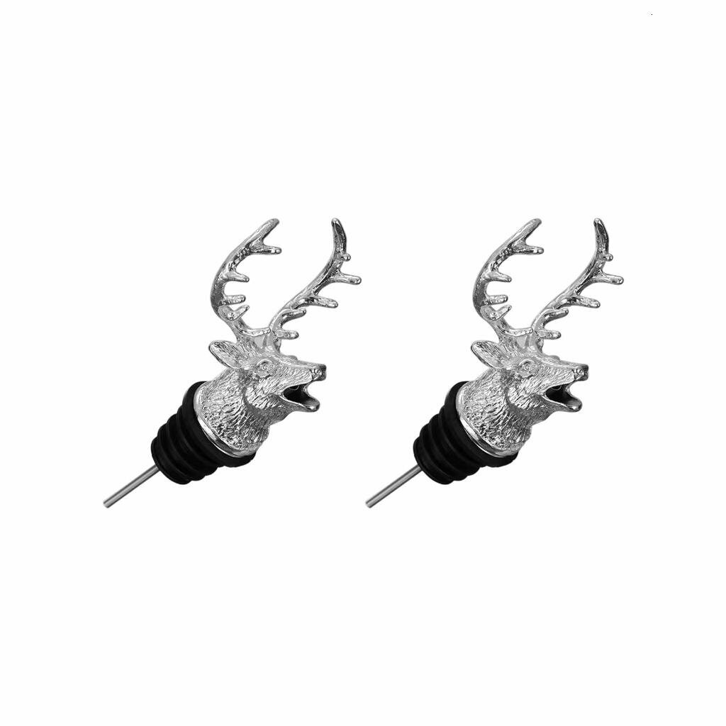 Разливатель для вина в виде головы оленя (2 шт.), Серебро