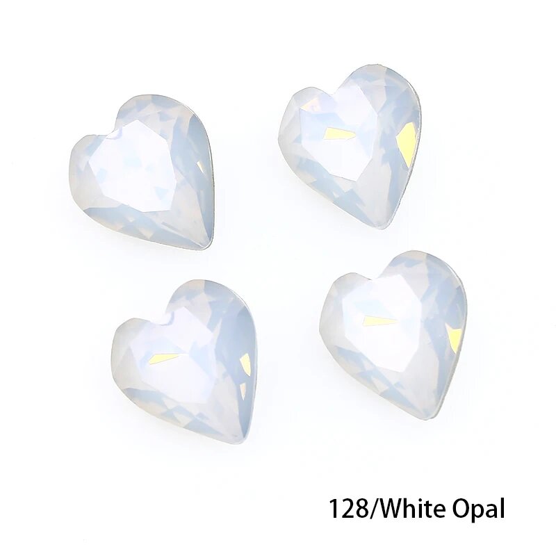 Кристаллы DongZhou сердце 6x6.6MM, White Opal 128
