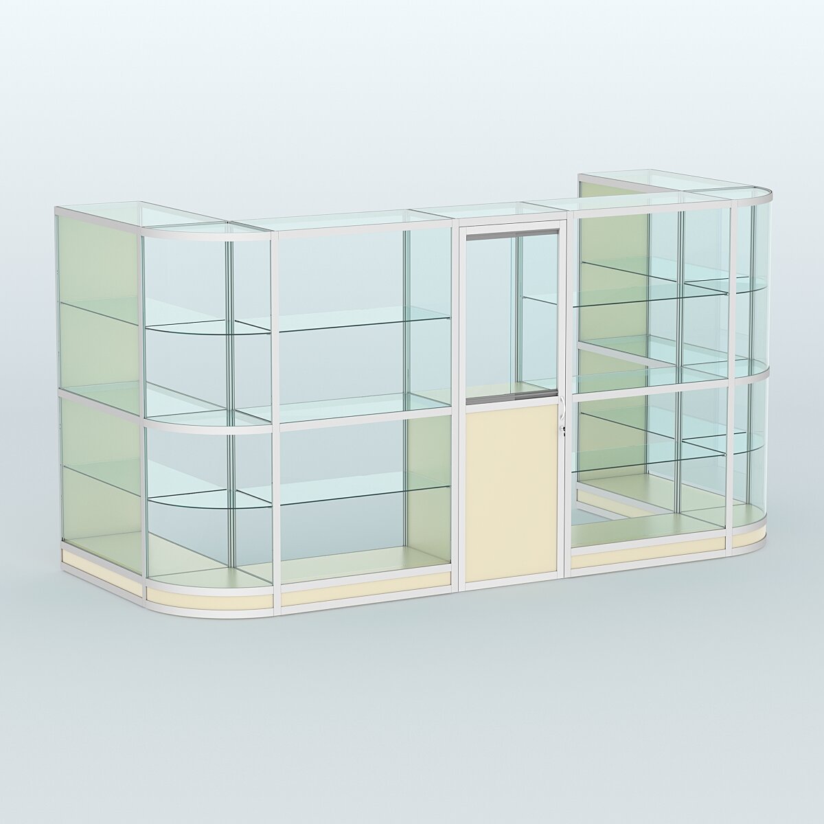 Павильон из профиля пристенный №11г (5,50 кв. м), Крем Вайс