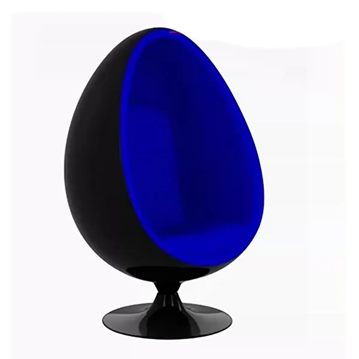 Кресло яйцо Ovalia Egg Chair дизайнера Henrik Thor-Larsen (черная эмаль синий кашемир)