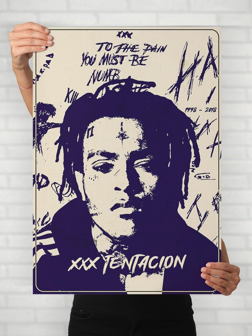 Плакат на стену для интерьера XXXTentacion (Тентасьон 30) - Постер по музыке и артисту формата A1 (61x84 см)
