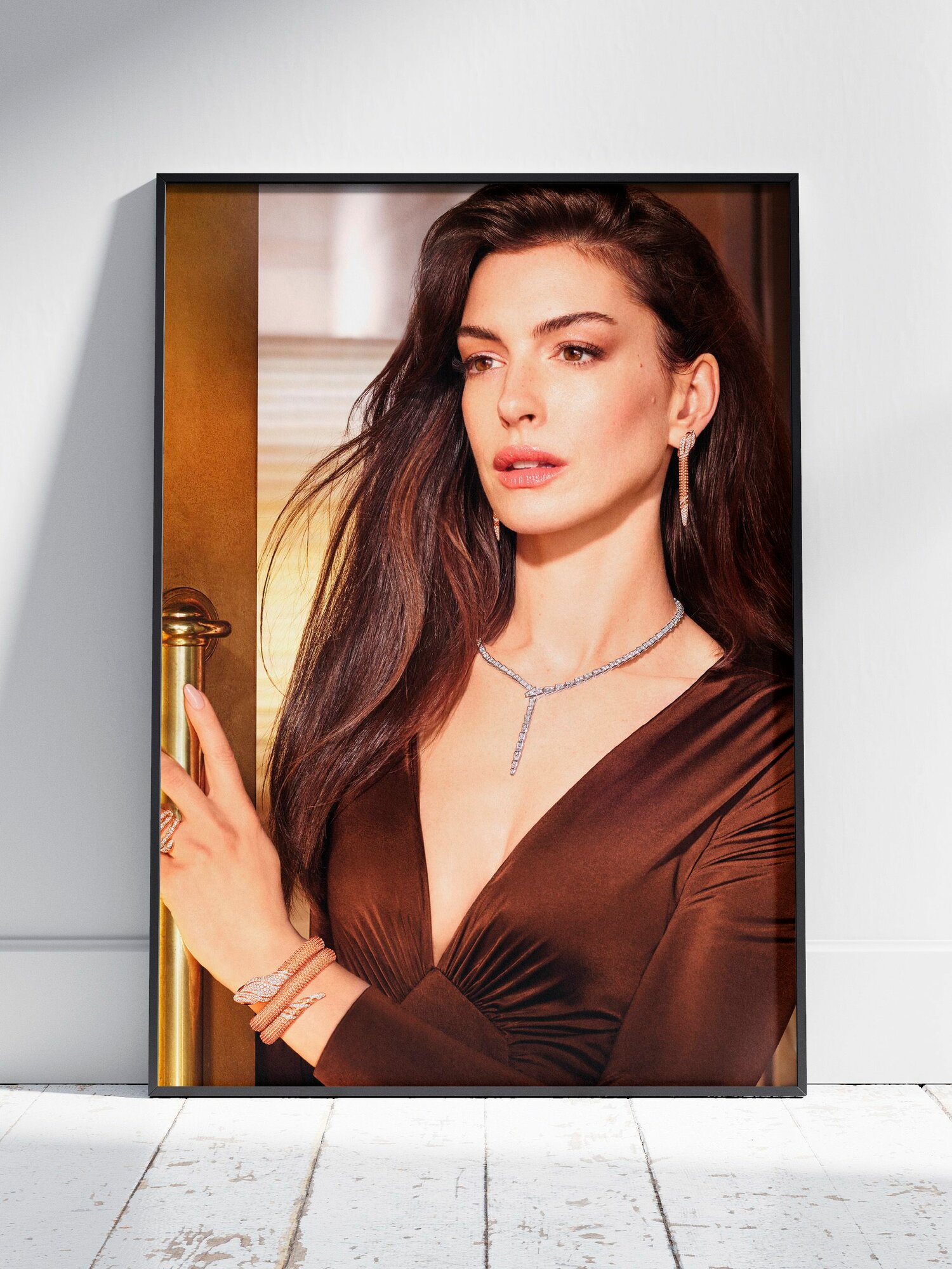 Плакат на стену для интерьера Энн Хэтэуэй (Anne Hathaway 11) - Постер по актеру фильма, кино, сериала формата A4 (21x30 см)