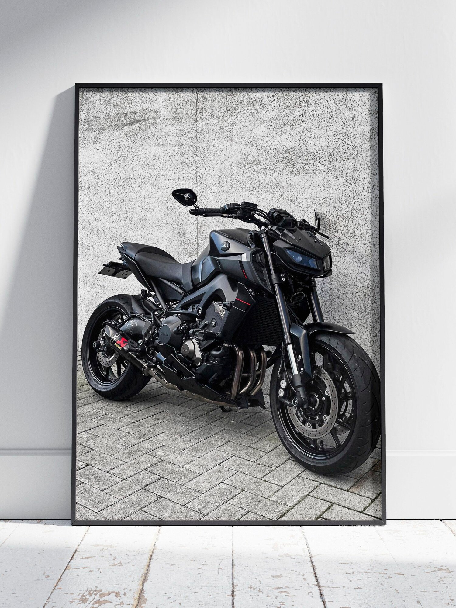 Плакат на стену для интерьера Техника и транспорт (Ямаха MT 09 - Yamaha MT 09 1) - Постер по транспорту формата A4 (21x30 см)
