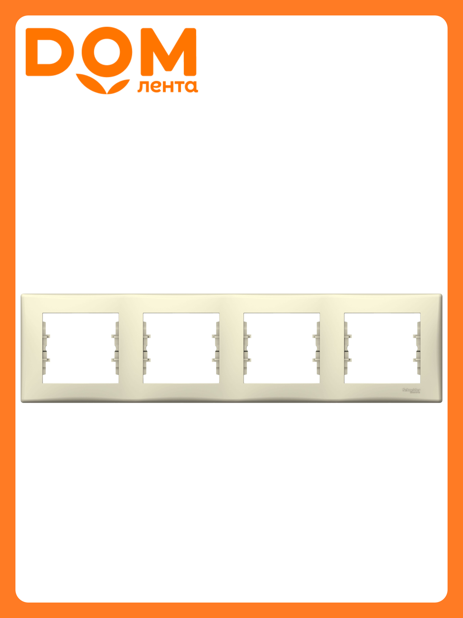 Рамка Schneider Electric Sedna SDN5800747, термопласт, бежевая, 4 поста, IP20