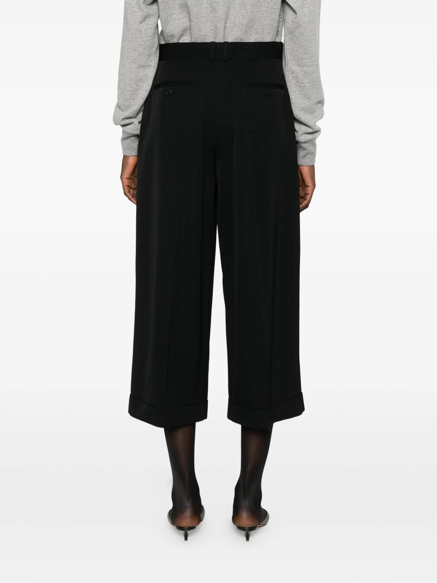 Брюки THE ROW Lior cuffed trousers, размер 6, черный — фото 1