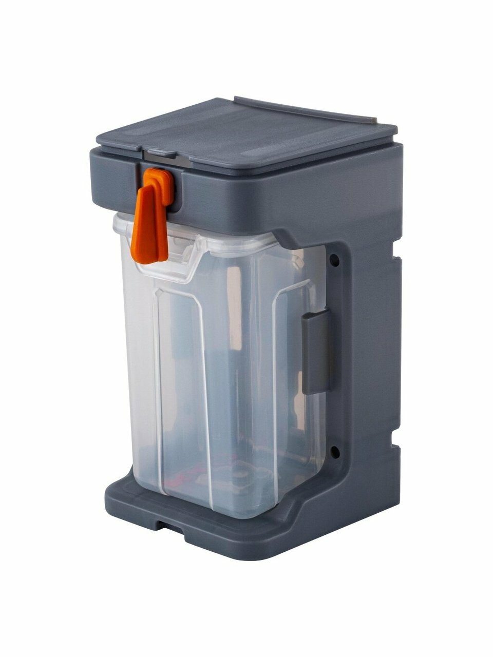 Ящик для метизов Blocker Expert 7х8х12.5 см, пластиковый, подвесной, серо-свинцовый с оранжевым замком, BR394610026