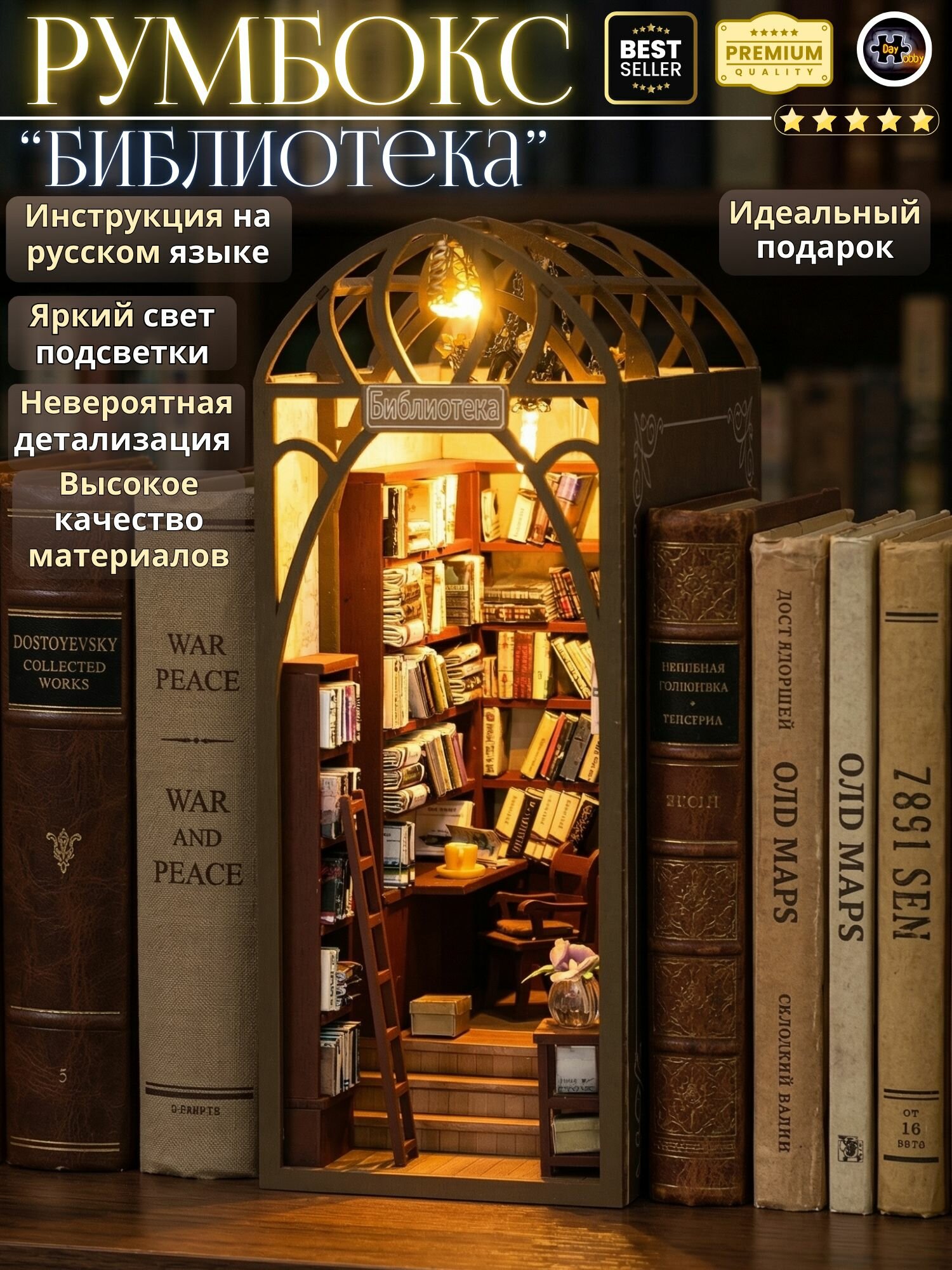 Румбокс. Интерьерный конструктор. "Серия книжный румбокс: Библиотека". PC2215