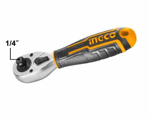 INGCO Ключ трещоточный короткий 1/4"+ 3/8" INDUSTRIAL HRTH081438