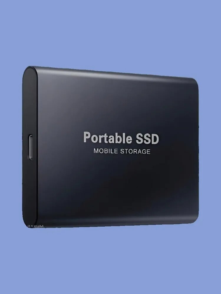 Внешний жесткий диск емкостью 6 ТБ (портативный SSD PRO6TB), металлический, светло-голубой, черный