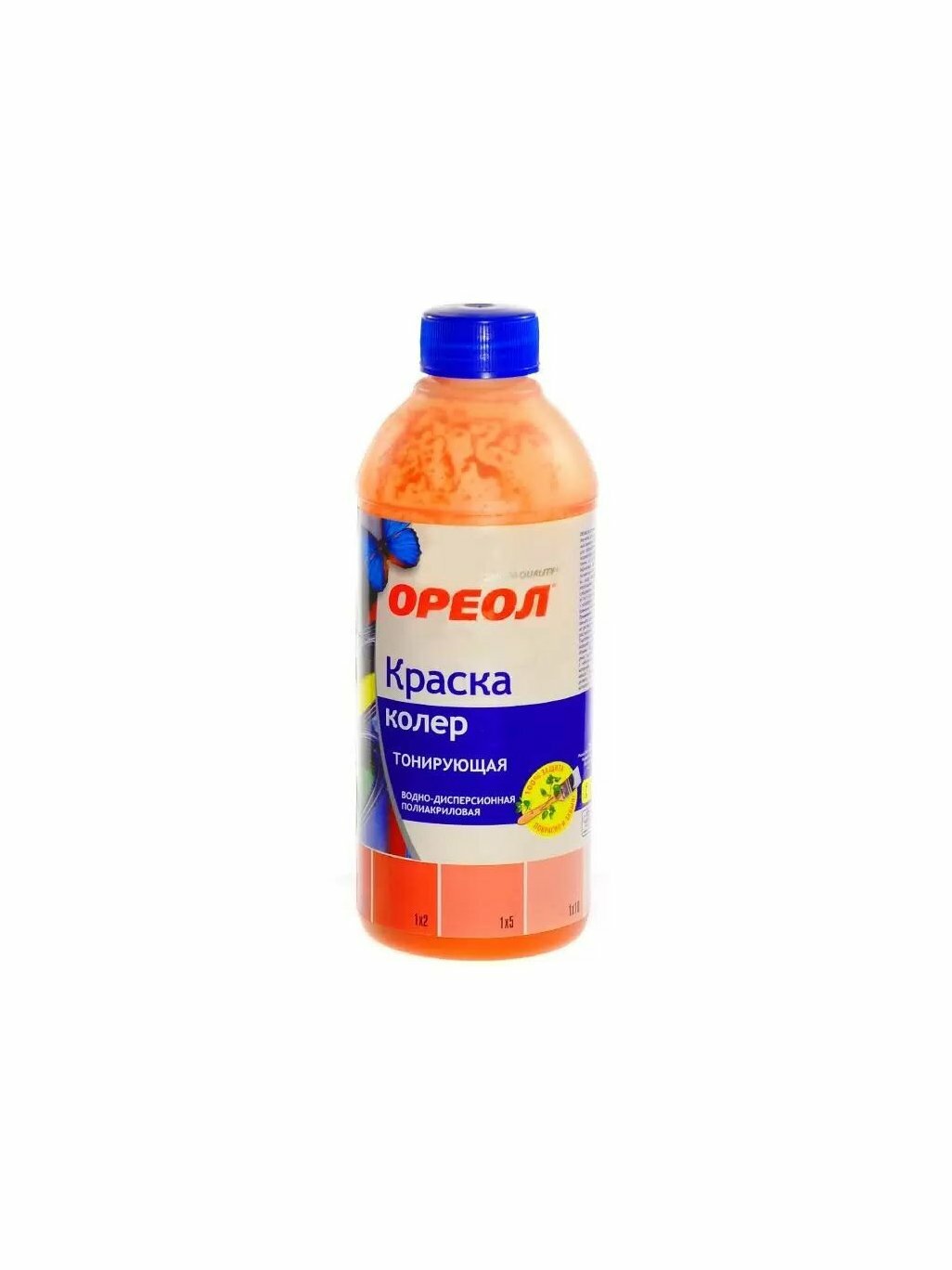 Колер краска Ореол красный коралл 720 г для колеровки лакокрасочных материалов. Качественный пигмент для ремонта и дизайна.