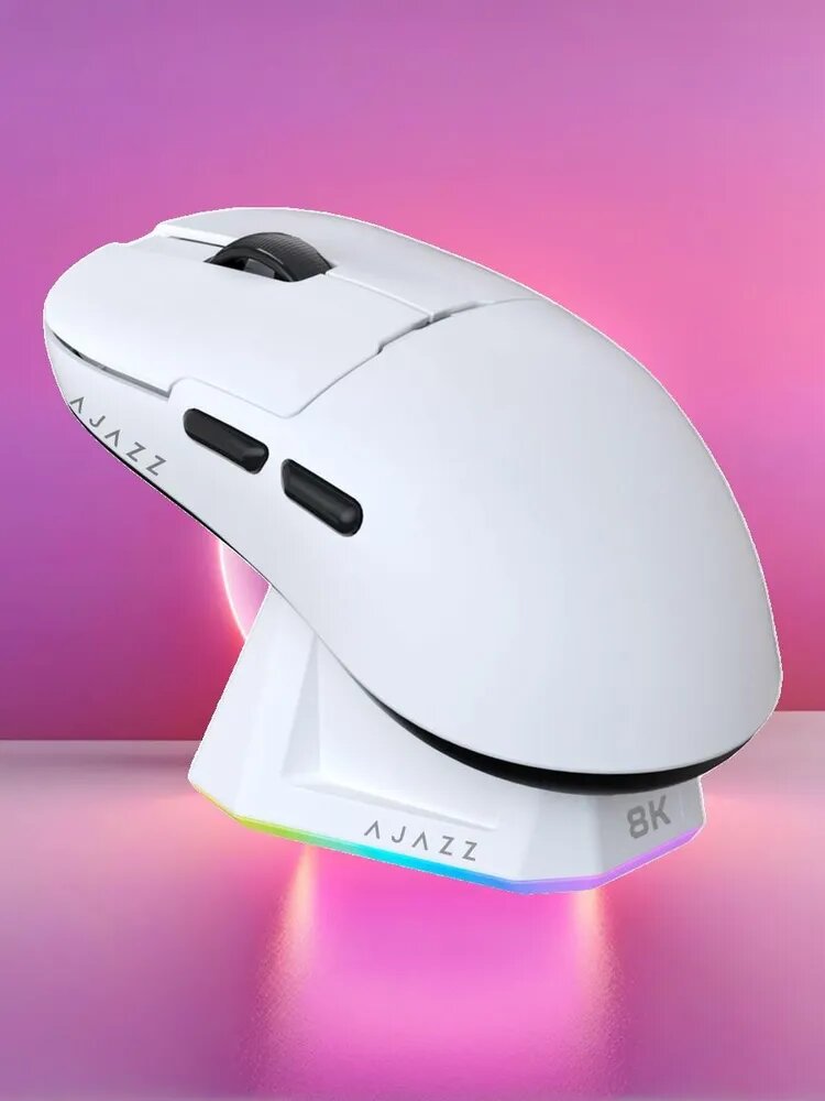 Мышь беспроводная AJAZZ AJ179 APEX, белая, светло-серая, 26000 dpi, 8000 Гц