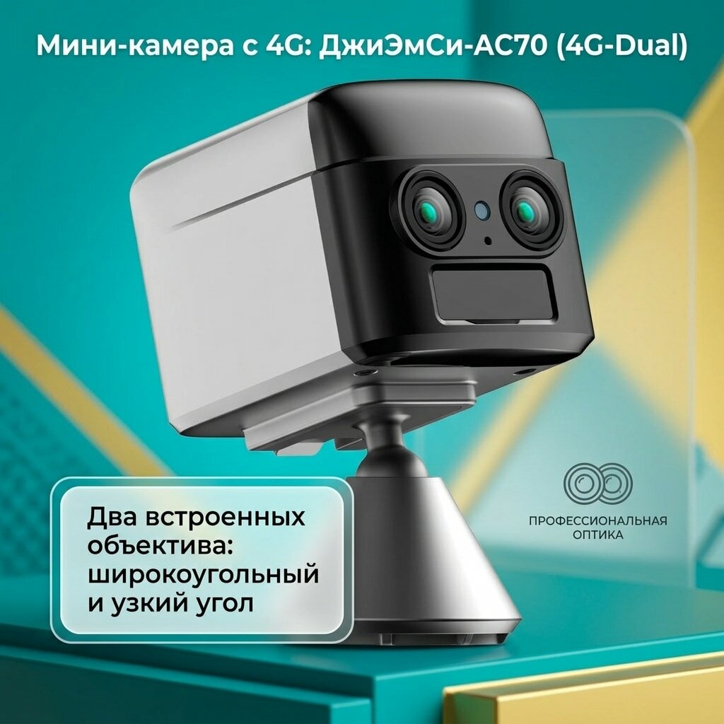 Маленькая 3G/4G IP камера наблюдения 3mp JMC-AC70 (4G-Dual)