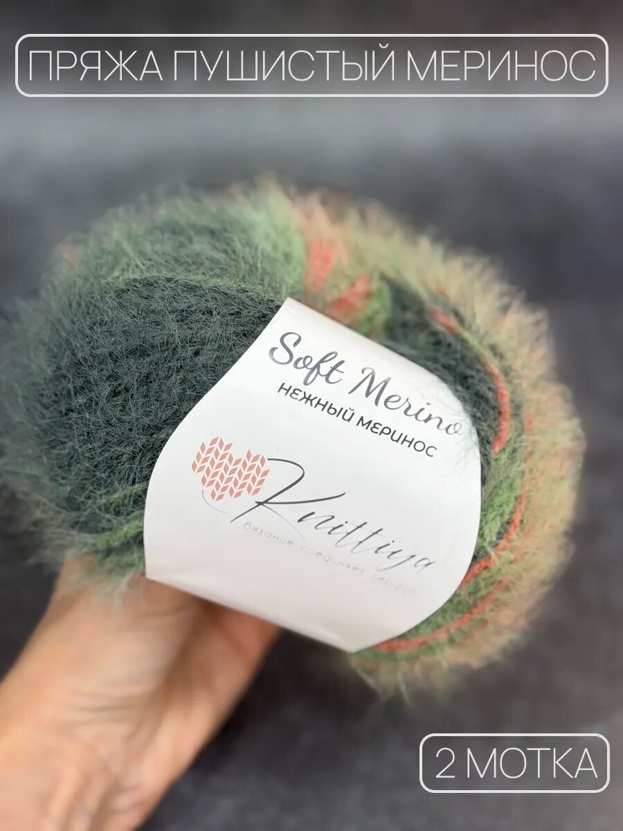 Пряжа пушистый меринос с градиентом Soft Merino