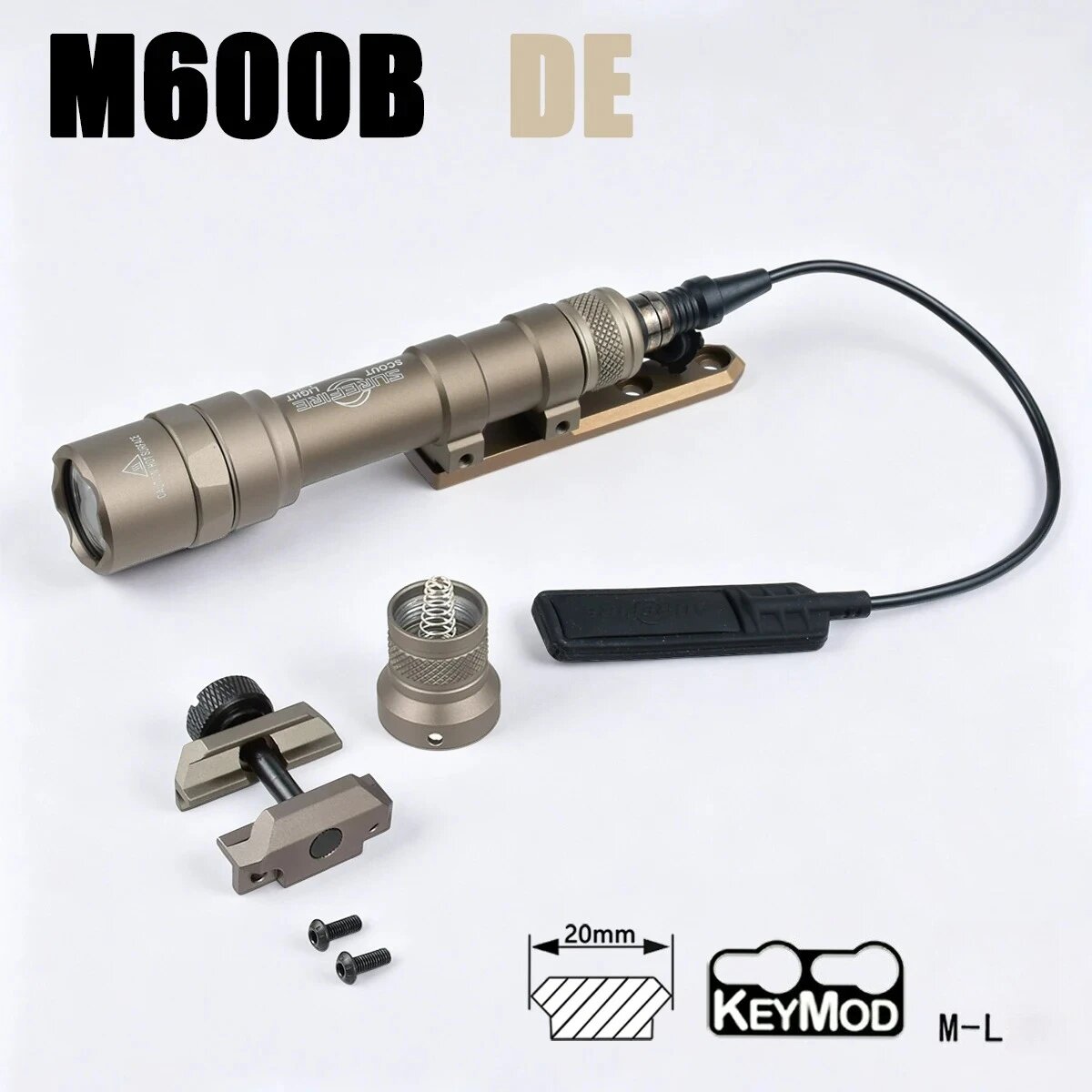 Фонарь Surefire M600 черный алюминиевый M600B Set DE