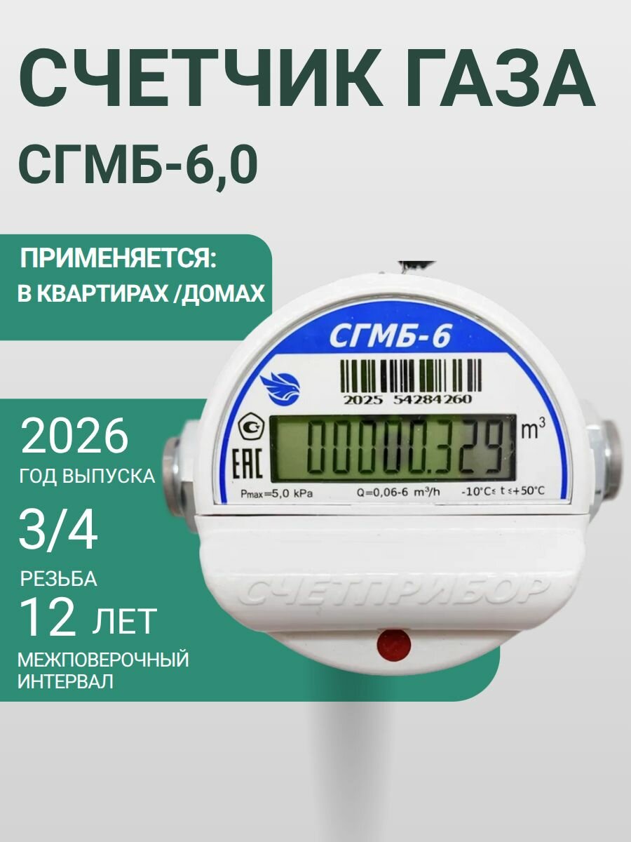 Газовый счетчик СГМБ-6 левый/правый , СГМ G6.