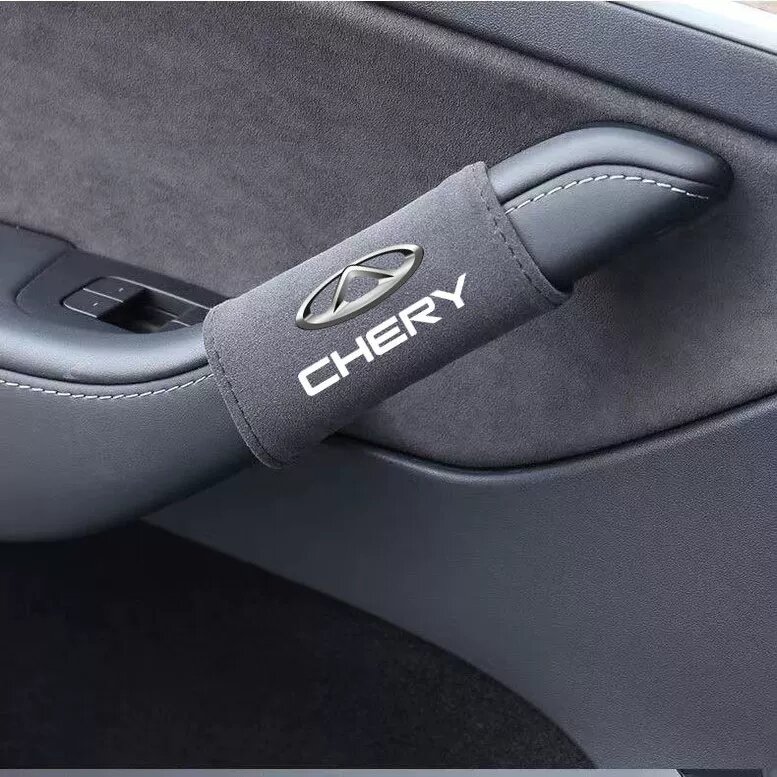 Чехол для ручки двери автомобиля Chery из фальшивого меха, устойчивый к загрязнениям, нескользящий, одна штука, черный