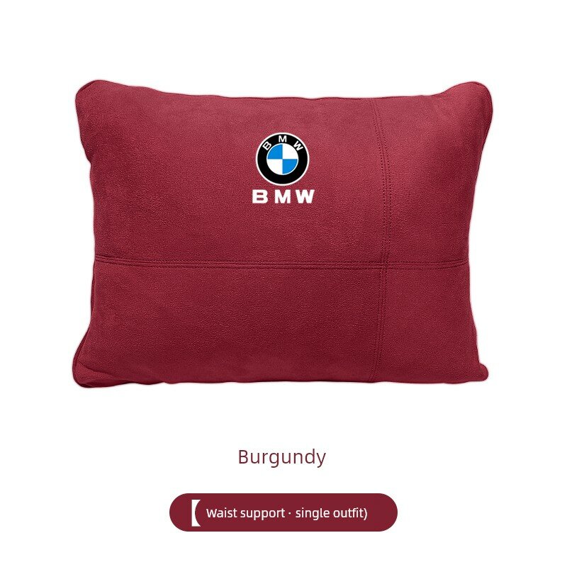 BMW Плюшевая подушка для поясницы в винно-красном цвете, одна штука, комфортный автомобильный аксессуар для сидений
