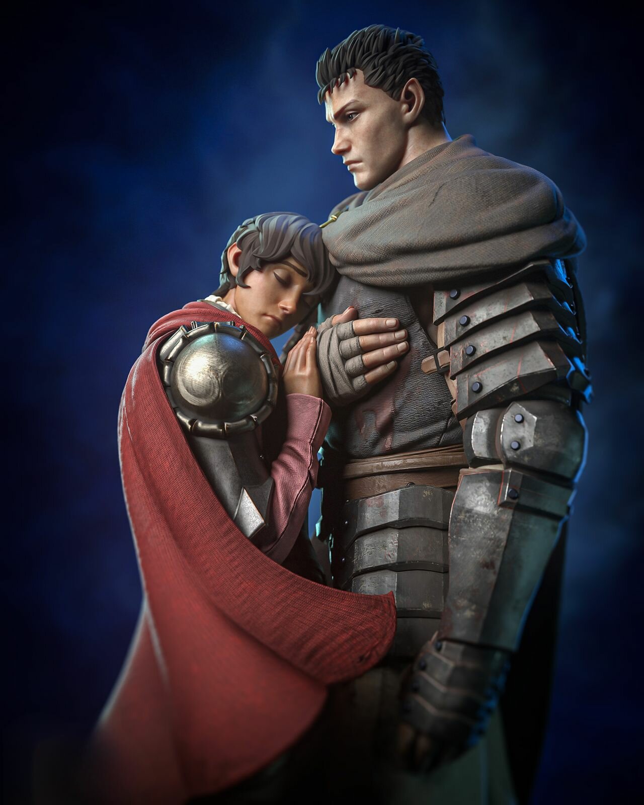 Сборная модель Guts and Casca (Berserk), 334мм, 1/8 для покраски