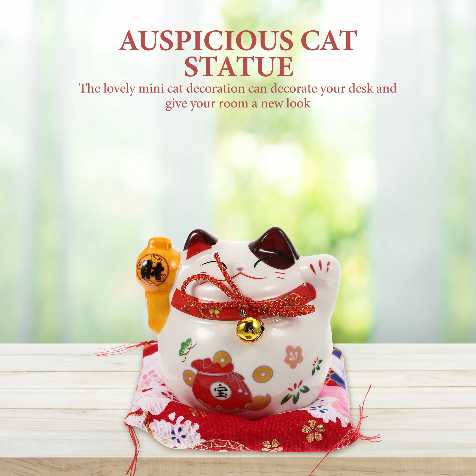 Фигурка Кота Удачи Керамическая Статуэтка В Forme Кота Декор 11X10Cm