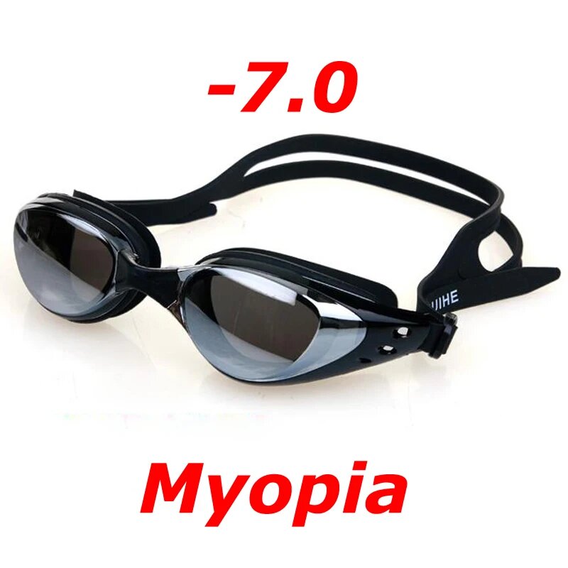 Профессиональные очки для плавания с коррекцией зрения Black -7.0
