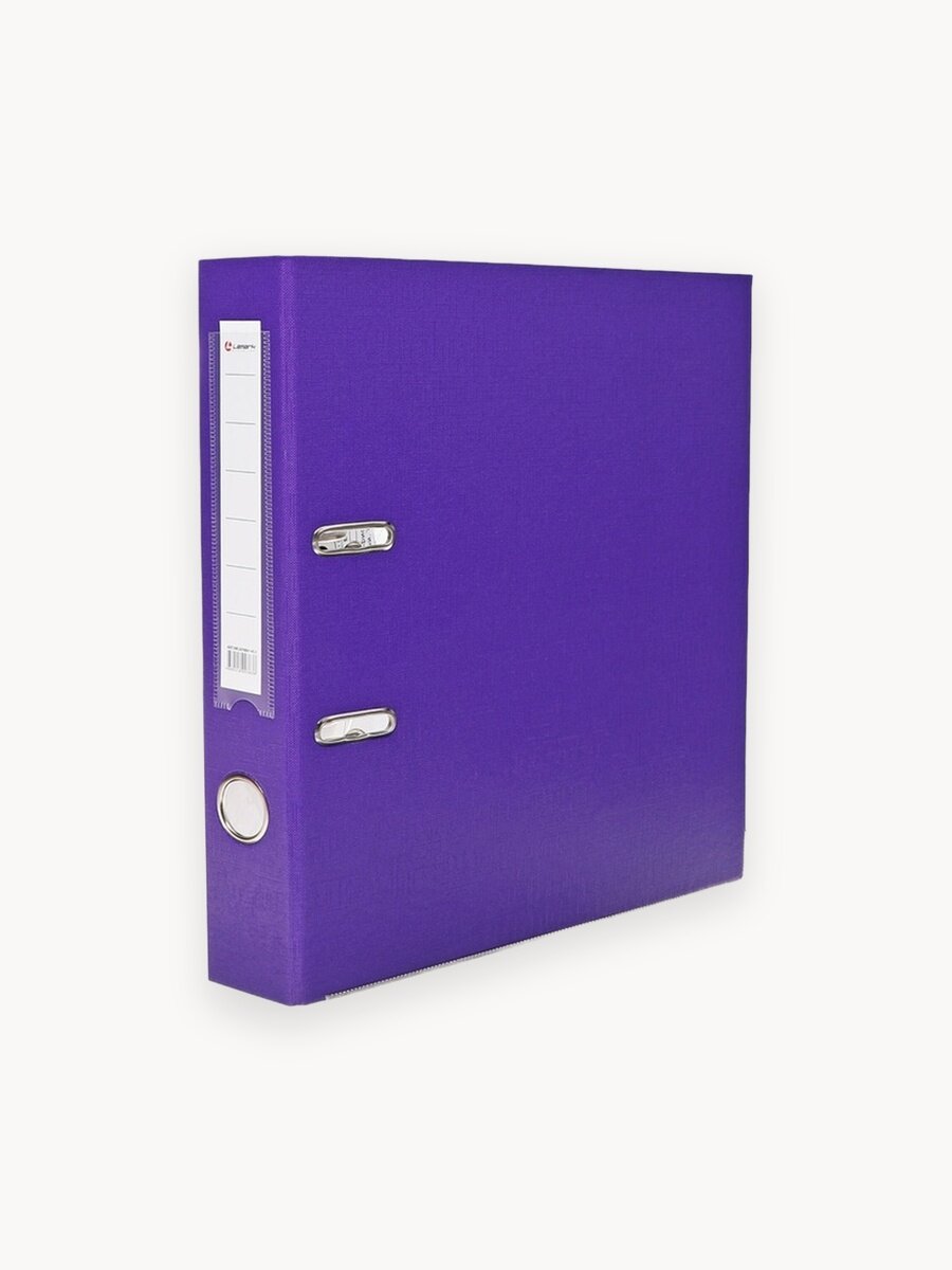 Папка-регистратор Lamark Calligrata А4, карман на корешок, фиолетовая