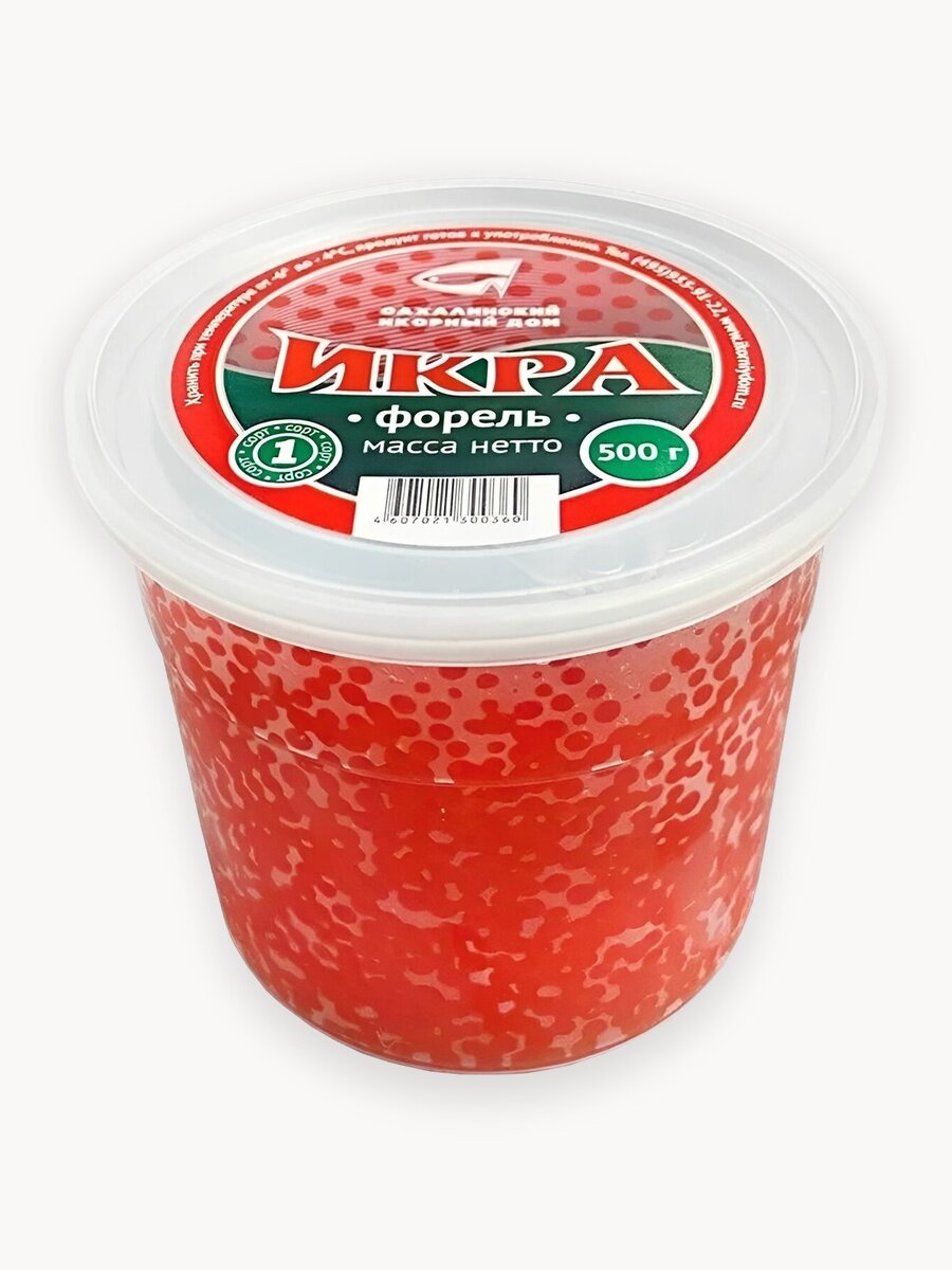 Икра форели красная, лососевая зернистая, Икорный, 500 г