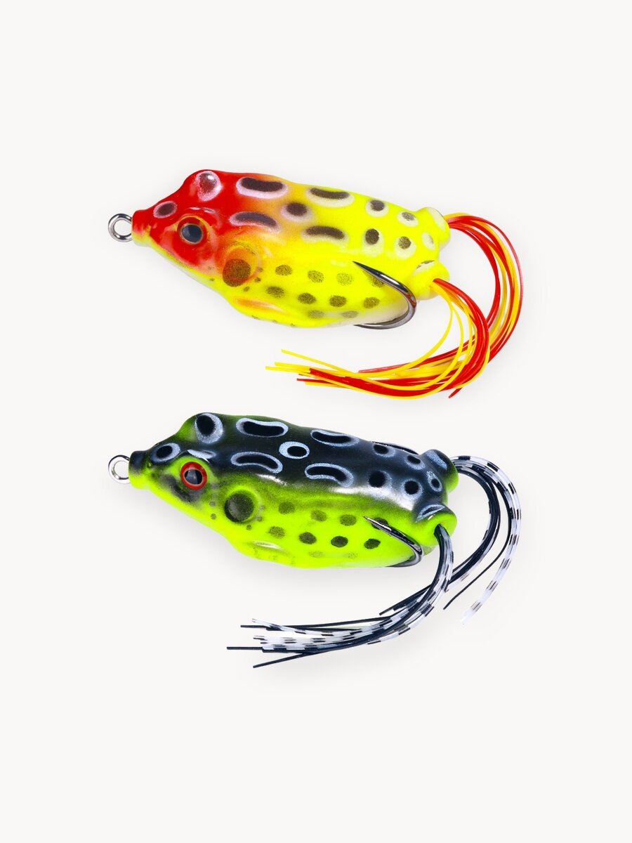 Силиконовая приманка, лягушка незацепляйка для рыбалки 6 см 13г 2 шт. Воблер для троллинга для рыбалки на щуку