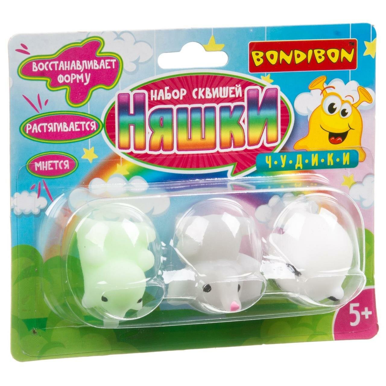 Сквиши BONDIBON "Чудики Няшки", антистресс, полимер, растягивается, мнется