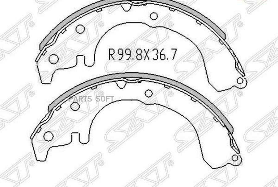 Колодки тормозные барабанные Toyota Caldina (T190) 92-02 / Corolla 83-02 SAT ST-04495-12230 | цена за 1 шт