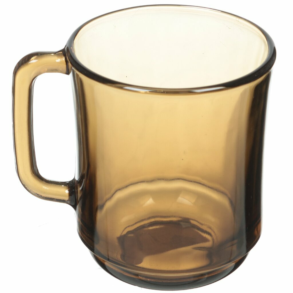 Кружка стеклянная дымчатая 310 мл, для микроволновки и посудомоечной машины, однотонная, артикул 62010