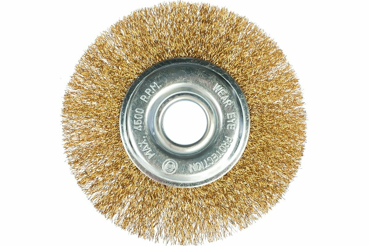 MATRIX 74656 Щетка для УШМ 125 мм посадка 22.2 мм плоская латунeриованная витая проволока