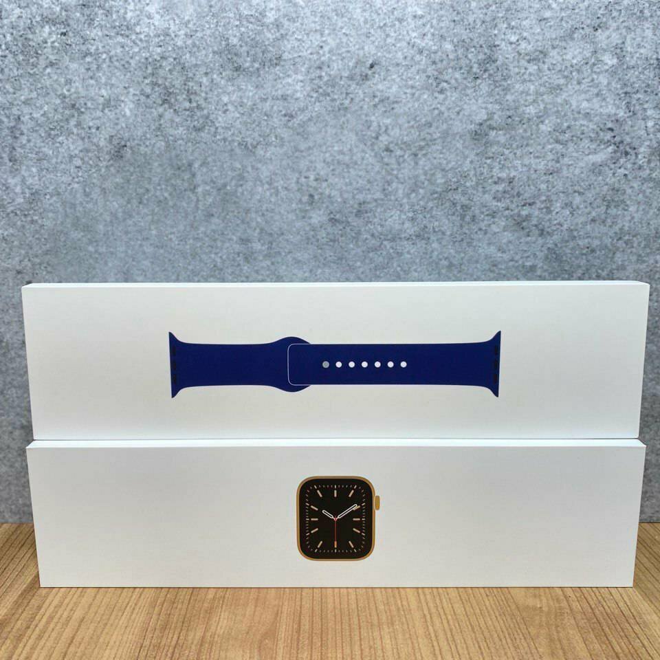 Умные часы Apple Watch 6 GPS + Cellular, 40 мм, сталь золотого цвета, спортивный ремешок синий