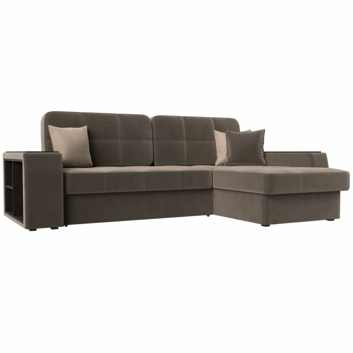 Угловой диван Брюссель правый угол, Велюр, Модель 110651