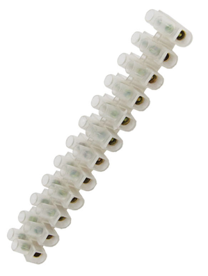 Клеммная колодка TDM Electric / ТДМ Электрик ЗВИ 10 винтовая в корпусе из полиэтилена, белая 12 полюсов, сечение 1.5-6мм2, 10А, 400В / электрика