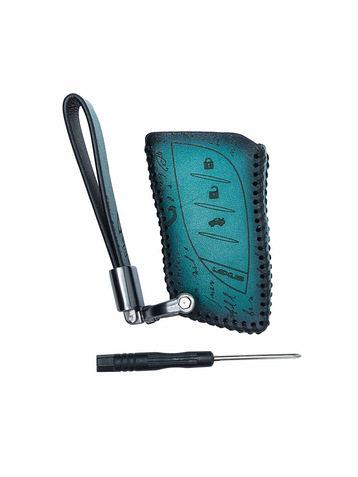 Чехол для автомобильного ключа Lexus (Лексус) Цвет Зеленый нить Черная