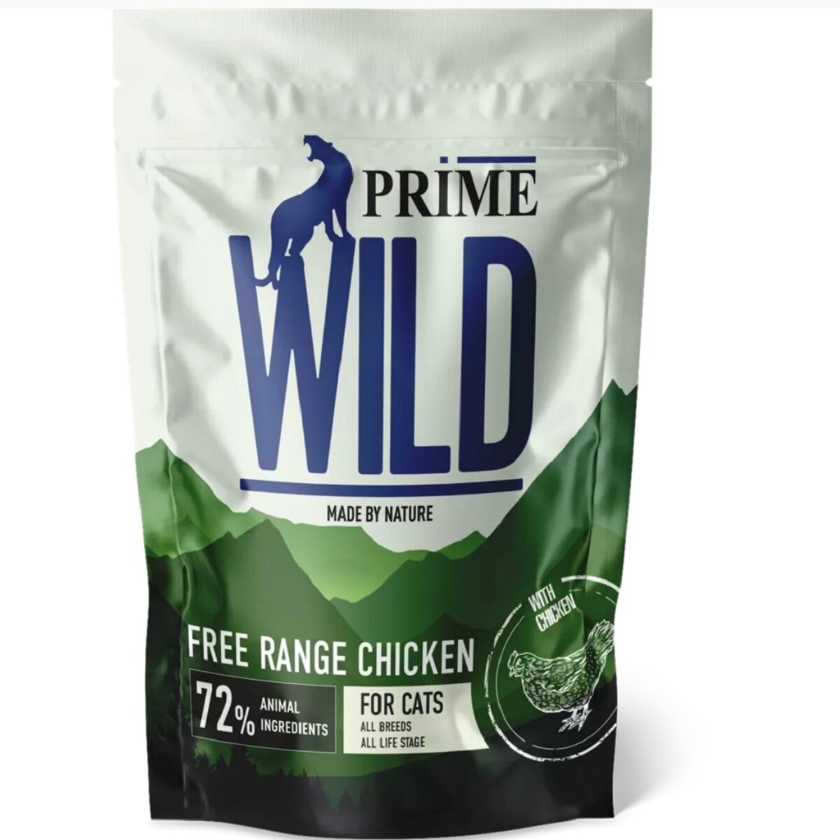 Сухой корм PRIME WILD GF FREE RANGE для котят и взрослых кошек с курицей 500гр