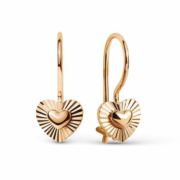 Серьги красное золото, 585 проба