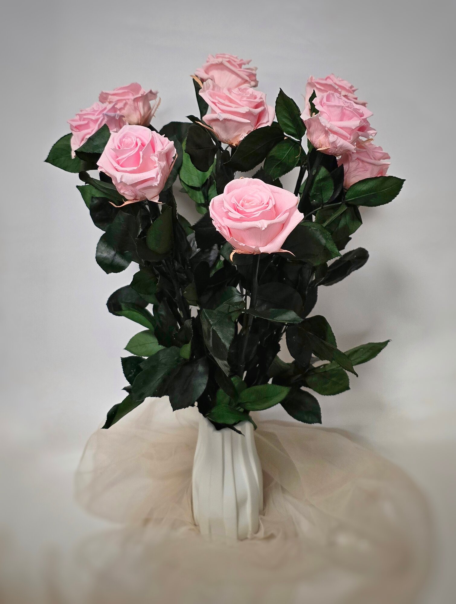 Букет из стабилизированных роз Olivaflower "Розовые на стеблях"