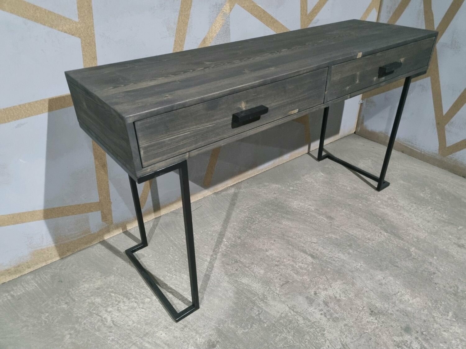 Консоль "EasyLOFT" в стиле лофт с ящиками, для дома и дачи, в прихожую и гостиную, 150х40х75 см.