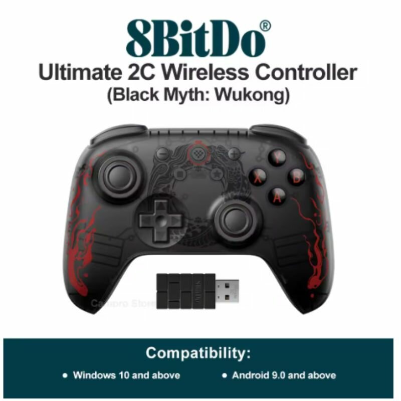 8BitDo - Ultimate 2C Wukong Игровой контроллер для ПК, Windows 10, 11, Steam Deck, Raspberry Pi, Android