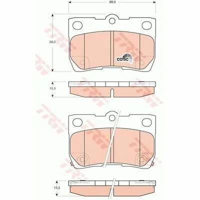 Тормозные колодки TRW GDB3399 Лексус GS 2004-2011, 0446622190