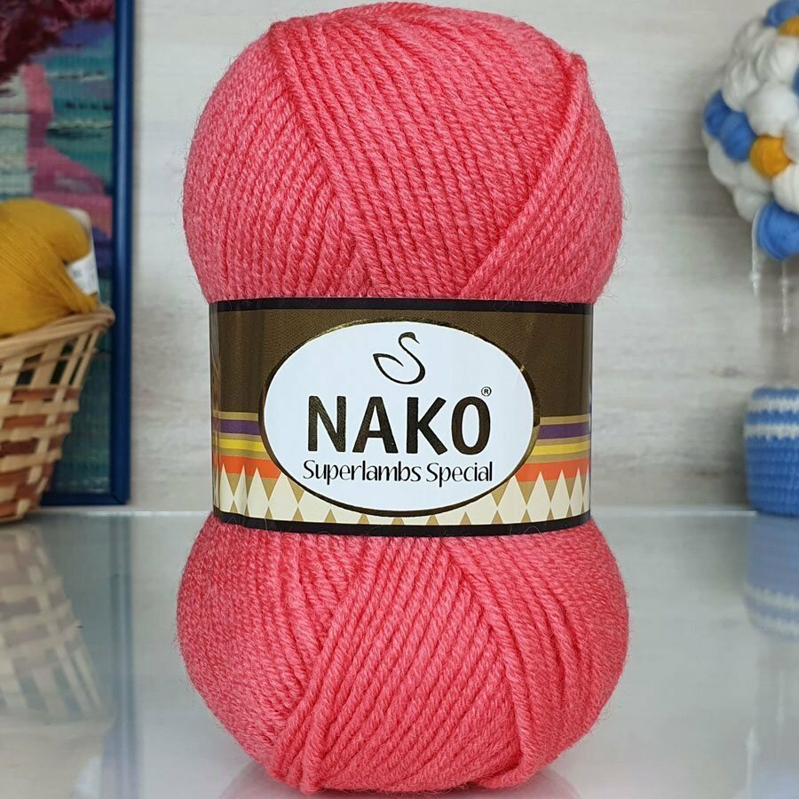 Пряжа Nako SUPERLAMBS SPECIAL 10313 роз. коралл (5 мотков)