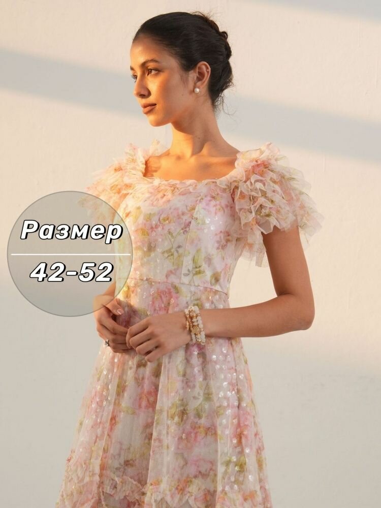 Платье с открытыми плечами в французском стиле элегантное, корсетное, длинное с завышенной талией