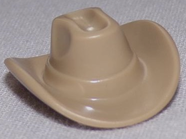 Minifigure, Headgear Hat, Cowboy Large Brim, 15424 Dark Tan U