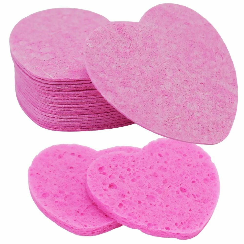 30 шт прессованные спонжи для лица, 100% натуральные косметические для очищения и пилинга, гипоаллергенные для чувствительной кожи, многоразовые до 30 использований, домашний спа-уход