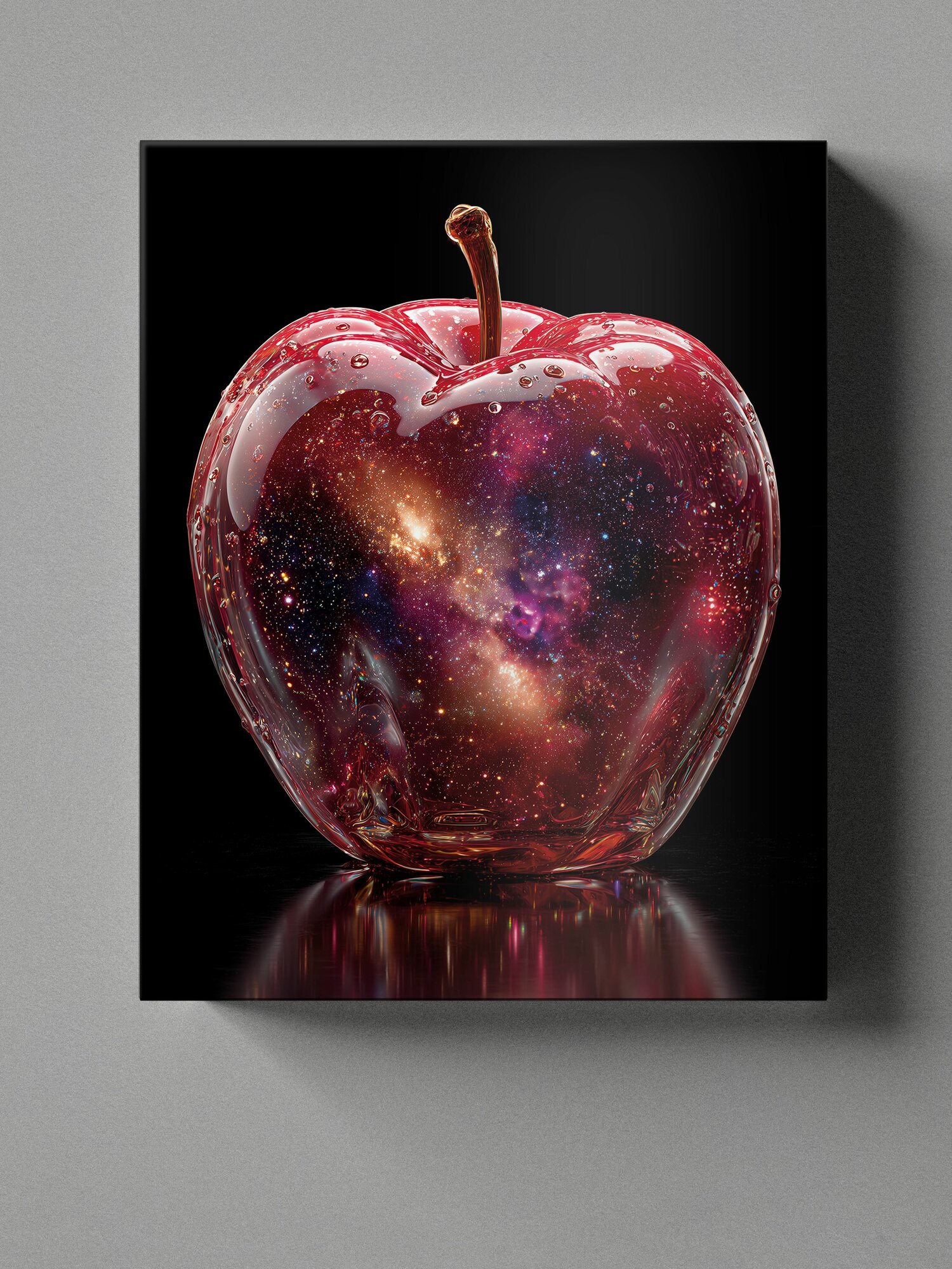 Картина Postermarket "Красное яблоко" стекло, цифровая печать, 40х50 см,