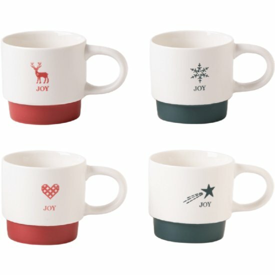 Набор кружек Jewel Чудо 4 предмета, 395 мл, фарфор (ПС0075-22)