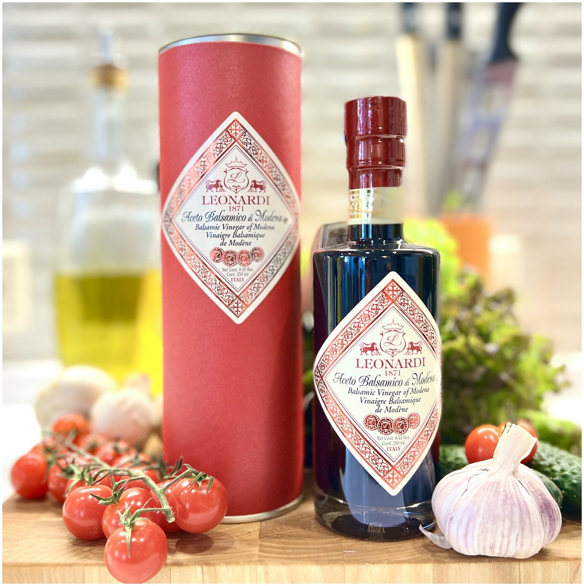 Бальзамический уксус Leonardi Premium (Италия) из Модены PGI, выдержка 8 лет, 250 мл